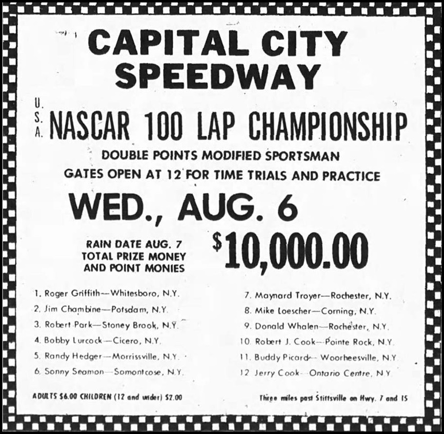 Capital City Speedway Advertisements – Yesterday's Speedways