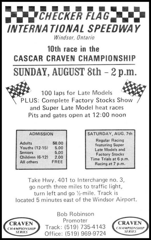 Checker Flag Speedway Advertisements – Yesterday's Speedways